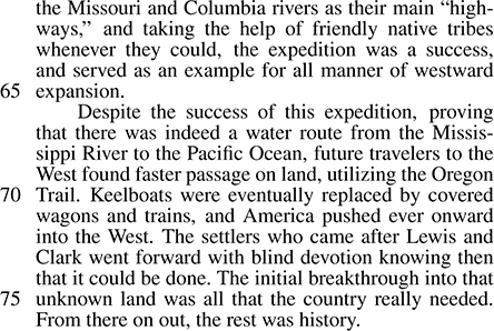 ACT Reading Practice Test 122: Social Science - Lewis and Clark Go West ...
