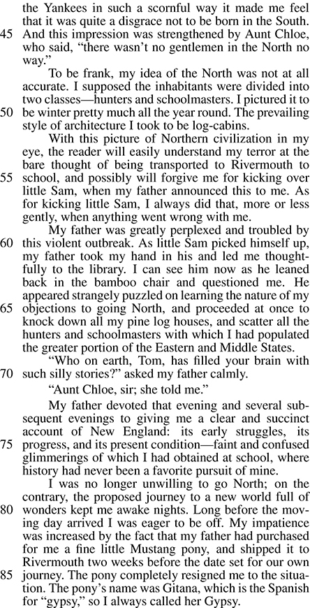 ACT Reading Practice Test 125: Literary Narrative - The Story of a Bad ...