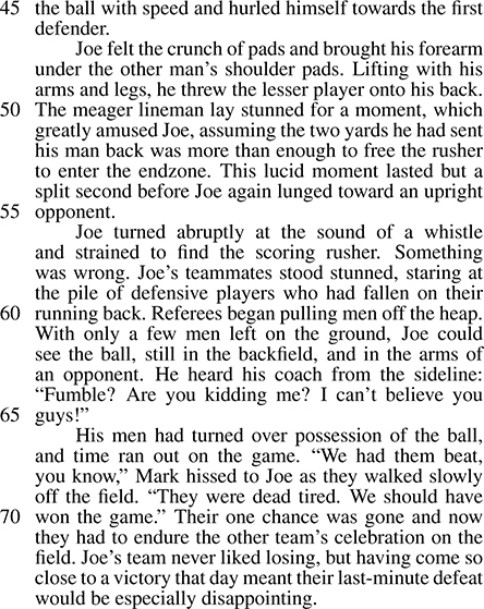 ACT Reading Practice Test 129: Literary Narrative - Football Failures ...