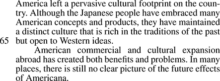 ACT Reading Practice Test 130: Social Science - American Influences ...